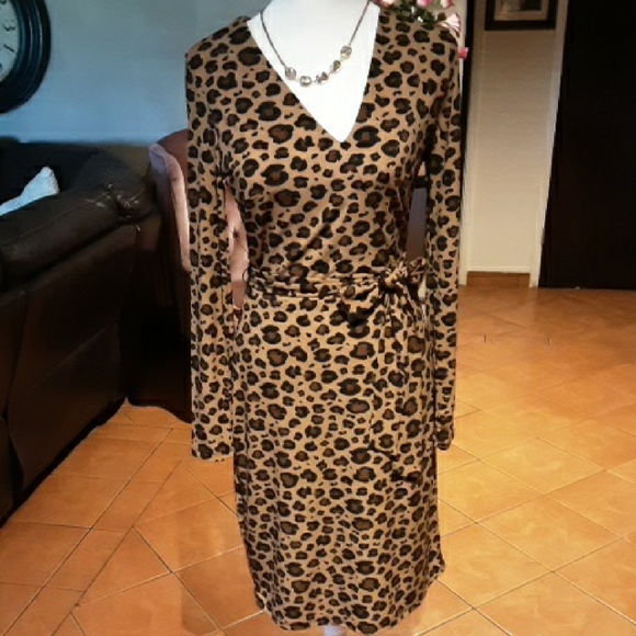 Dex | Dresses | Dex Tan And Black Animal Print Spandex Dress | Poshmark